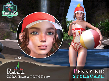 Second Life Marketplace - Penny kid Shape + Style card - REBIRTH Cora head & body